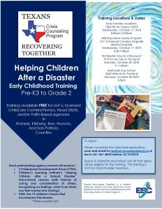 Helping Children After Disaster Early Childhood Training – Aransas ...